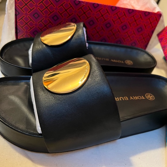 Tory Burch | Shoes | Tory Burch Platos Leather Slide Excellent ...